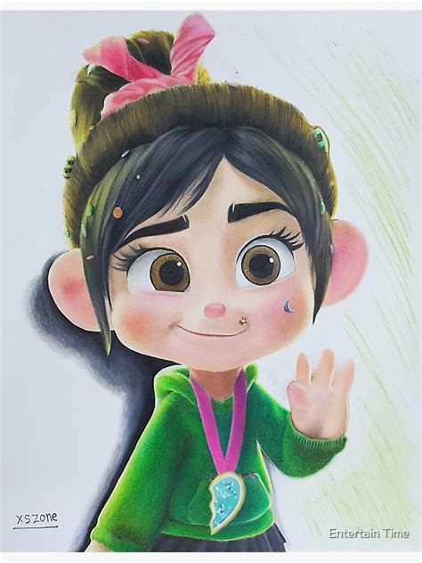 Vanellope Von Schweetz Colour Pencil Drawing Art Xszone Art Print By Xszone Redbubble