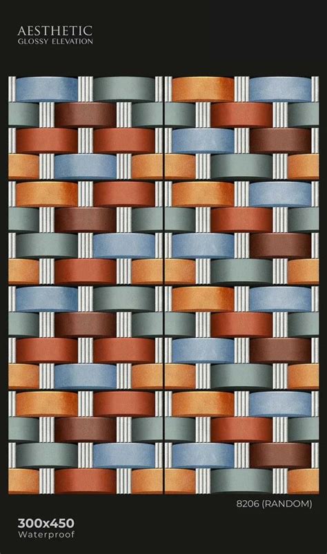 Ceramic Glossy Rectangular Elevation Tiles Size 1x15 Feet300x450 Mm
