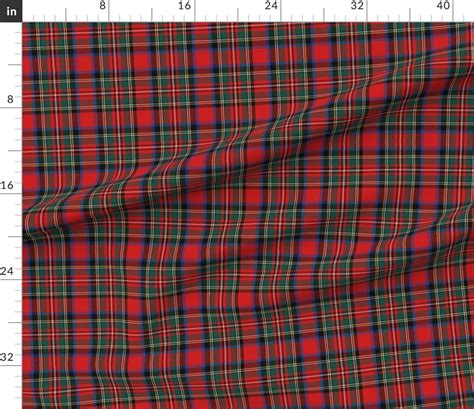 Stuart Tartan Plaid Clan Kilt Scotland Custom Printed Fabric By