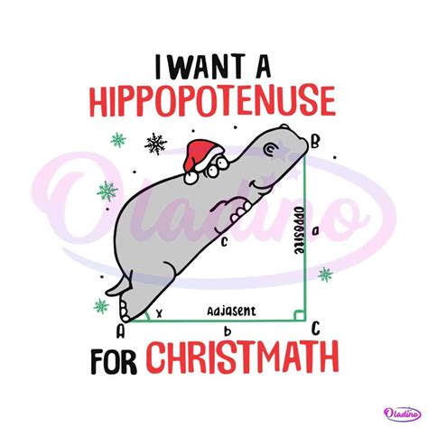 I Want A Hippopotenuse For Christmath Svg