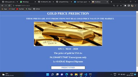 Github Varikollu Tejassugold Rate Prediction Machine Learning Project To Predict The Prices