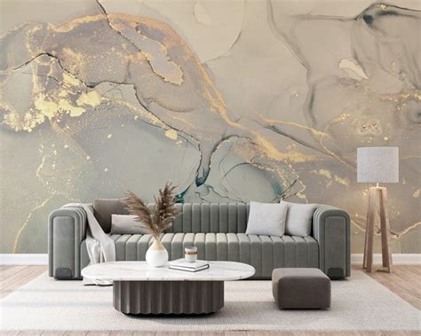 Neutral Gold Marble Wallpaper Modern Abstract Gold Mural Luxury