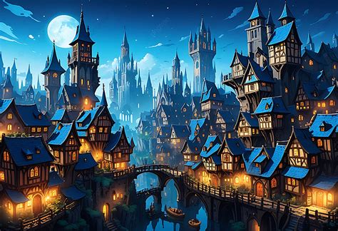 Time Warped Village And Medieval Towers Time Warped Village Floating