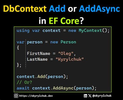Dbcontext Add Or Addasync Method 🇺🇦 Oleg Kyrylchuk