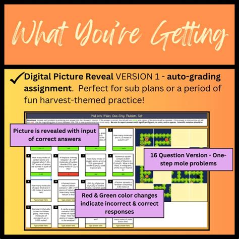 Moles Atoms Grams Picture Reveal Dimensional Analysis Conversion Practice