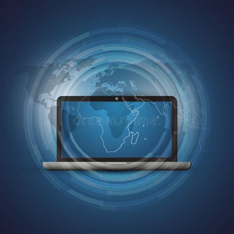 Mobile Computing And Networks Concept With World Map Abstract Global Digital Connections