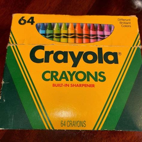 Vintage 1990 Crayola Crayons Box With Sharpener Not Depop