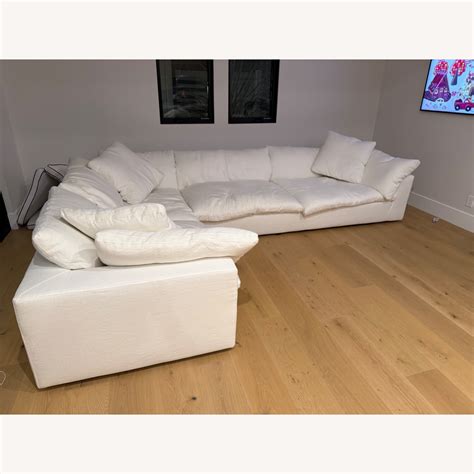 Restoration Hardware Cloud White 2 Piece Sectional Aptdeco