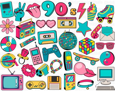 90s Svg Bundle 90s Party Svg 90s Clipart 90s Vibes Svg Y2k
