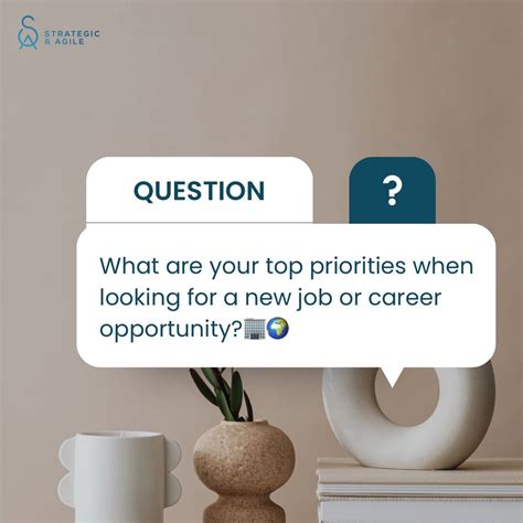 What Are Your Top Priorities For A Job Strategic And Agile Posted On