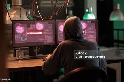 Internet Thief Creating Security Breach And Hacking Computer System