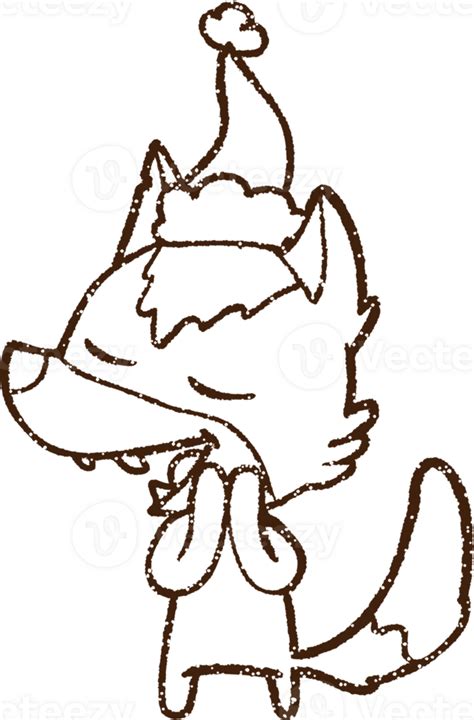 Kerst Wolf Houtskool Tekening 44928143 Png