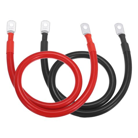 2pcs 4 Awg Battery Cable 2ft Battery Inverter Cables With 14 Ring