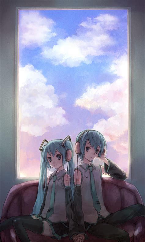 Hatsune Miku And Hatsune Mikuo Vocaloid Drawn By Ameiro Danbooru