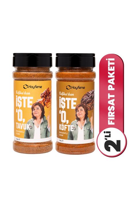 Hayfene Refikadan Işte O Tavuk Baharatlı 140g Ve İşte O Köfte Baharatlı Çeşni 100g Baharat Seti