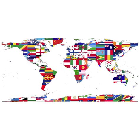 Map Of The World With Flags Free Svg