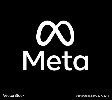 Meta Social Media Logo Symbol With Name White Vector Image