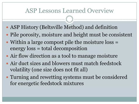 Lessons Learned In Aerated Static Pile Composting Pptx