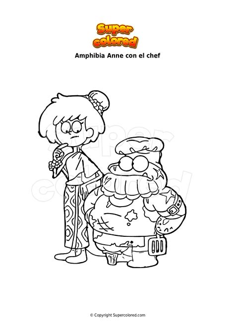 Dibujo Para Colorear Amphibia Anne Con El Chef