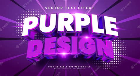 Premium Vector Purple Design 3d Editable Vector Text Style Effect