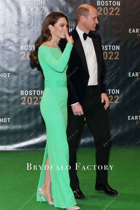 Kate Middleton Lime Green Off Shoulder Dress Earthshot Prize 2022