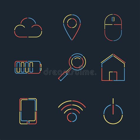Vector Set Of Creative Linear Web Flat Style Stock Vector Illustration Of Computer Pictogram