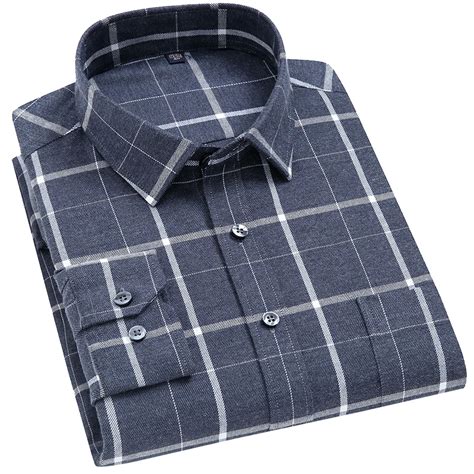 New High Quality 100 Pure Cotton Mens Flannel Plaid Shirt Long Sleeve
