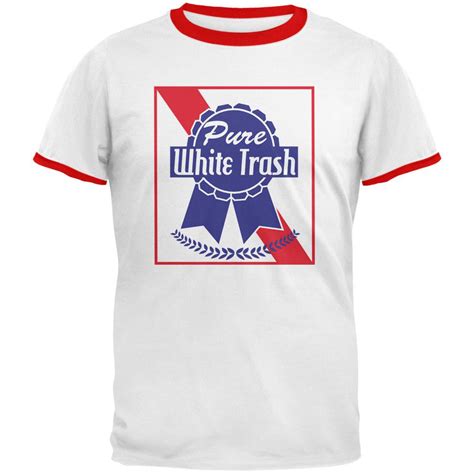 Pure White Trash Whitered Mens Ringer T Shirt Old Glory
