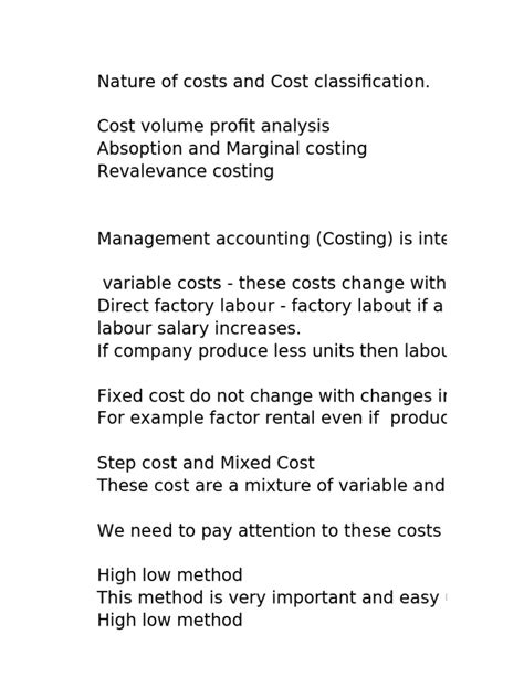 Cost Estimation And Classification 1 Pdf