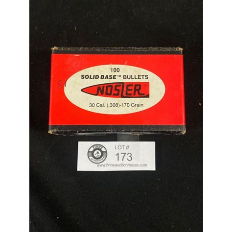 Nosler Solid Base Bullets 30 Cal 308 170 Grain Flat Point Bullets