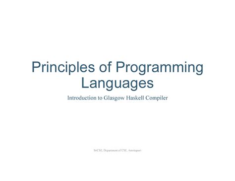 Introduction To Glasgow Haskell Compilerghc Principles Of Programming Languages Introduction