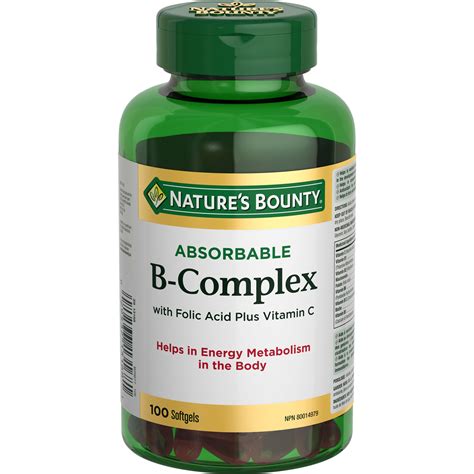 Absorbable B Complex With Folic Acid Plus Vitamin C Natures Bounty