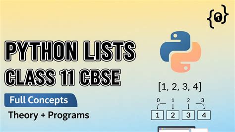 Python Lists Complete Tutorial Class 11 Cbse Theory Programs