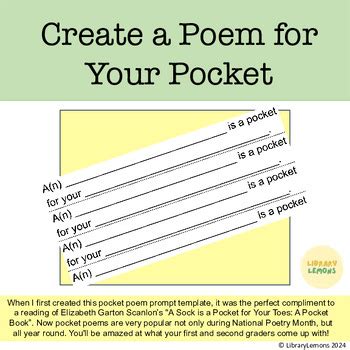 Create Your Own Poems For Your Pocket By Librarylemons Tpt