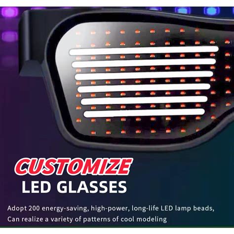 Customizable Bluetooth Led Glasses App Control Cermin Mata Led Light Glasses Party Glasse Spec