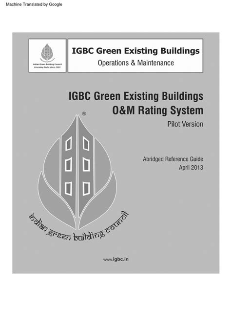 Igbc Green Eb Oandm Rating System Pilot Version Pdf