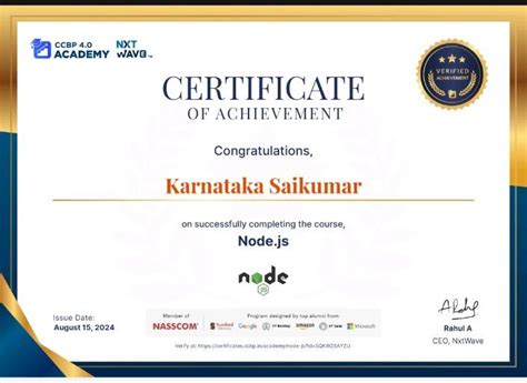 Im Happy To Share That Ive Obtained A New Certification Nodejs