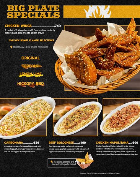 Menu At Astons Philippines Sm Megamall Restaurant Mandaluyong