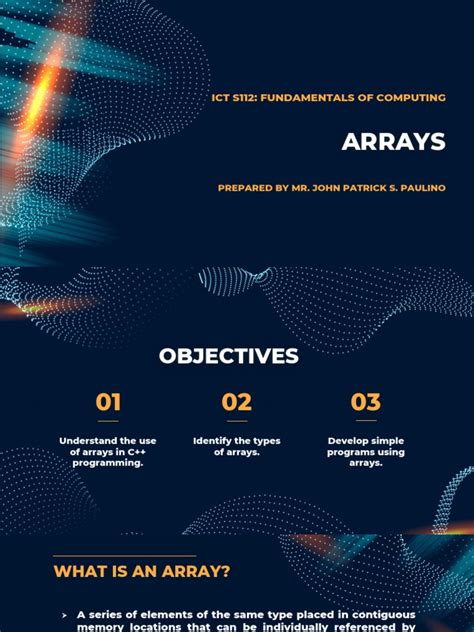 7 Ict S112 Arrays 1 Pdf Array Data Structure Algorithms And Data Structures