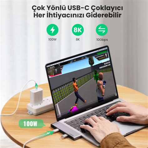 Ugreen MacBook Pro Type-C HDMI USB Ethernet Dönüştürücü Adaptör ...