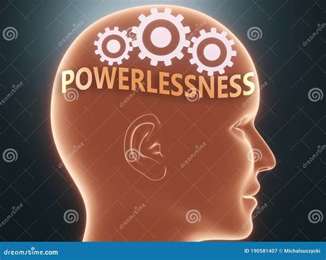 Powerlessness Inside Human Mind Pictured As Word Powerlessness Inside