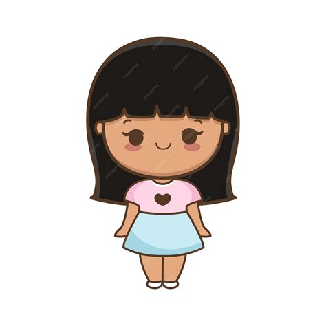 Premium Vector Cartoon Cute Girl Illustration Premium Vector