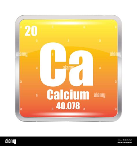 Calcium Element Icon Ca Symbol Focus Atomic Number 20 Mass 40078