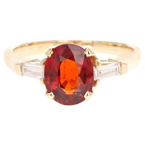 277 Carat Spessartine Diamond White Gold Engagement Ring For Sale At