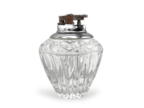 Pair Of Vintage Lead Cut Crystal Table Cigarette Lighters By Etsy