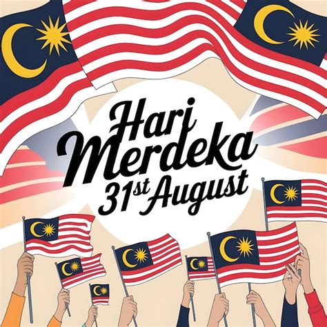Hari Merdeka Malaysia Independence Day Celebration Graphics Template Premium Ai Generated Image