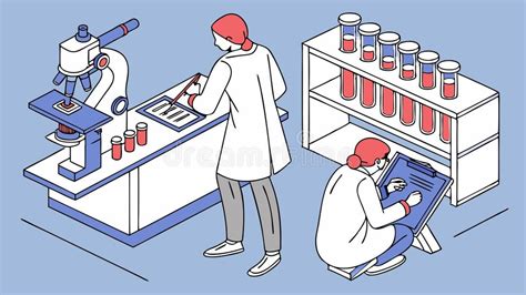 Scientists Working In Lab Data Analysis Research Vector Design Generative Ai Stock Vector