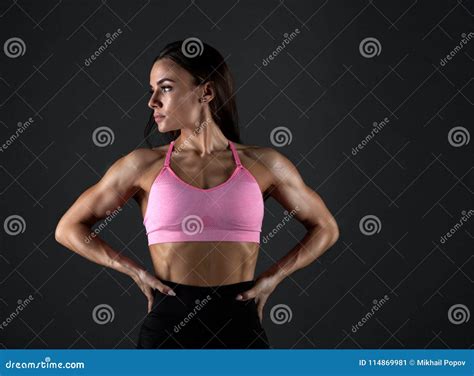 Attractive Fitness Woman Trained Female Body Lifestyle Portrait