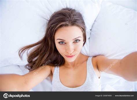 Self Portrait Cool Sexual Girl Shooting Selfie Front Camera Having