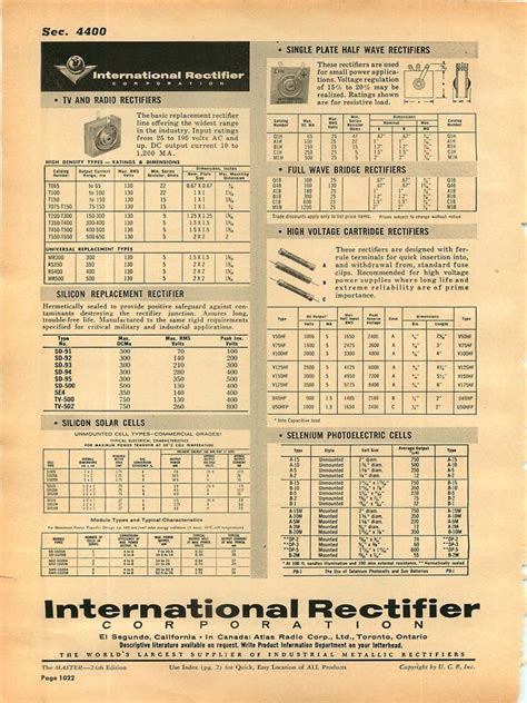 International Rectifier Selenium Rectifiers 1960 Rem 24 Pdf